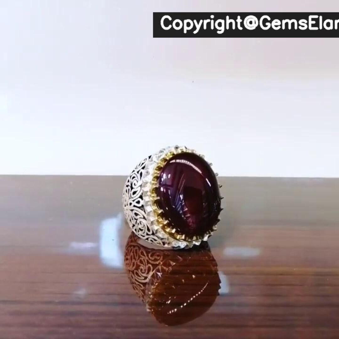 Original Red Brown Yemeni Yamani Yamni Aqeeq Akik Haqeeq Mens Gemstone ...