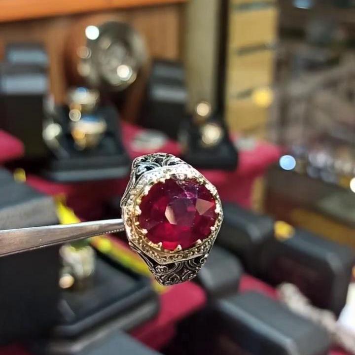 African Red Ruby Ring | Genuine Ruby Gemstone Jewelry | Sterling Silver ...