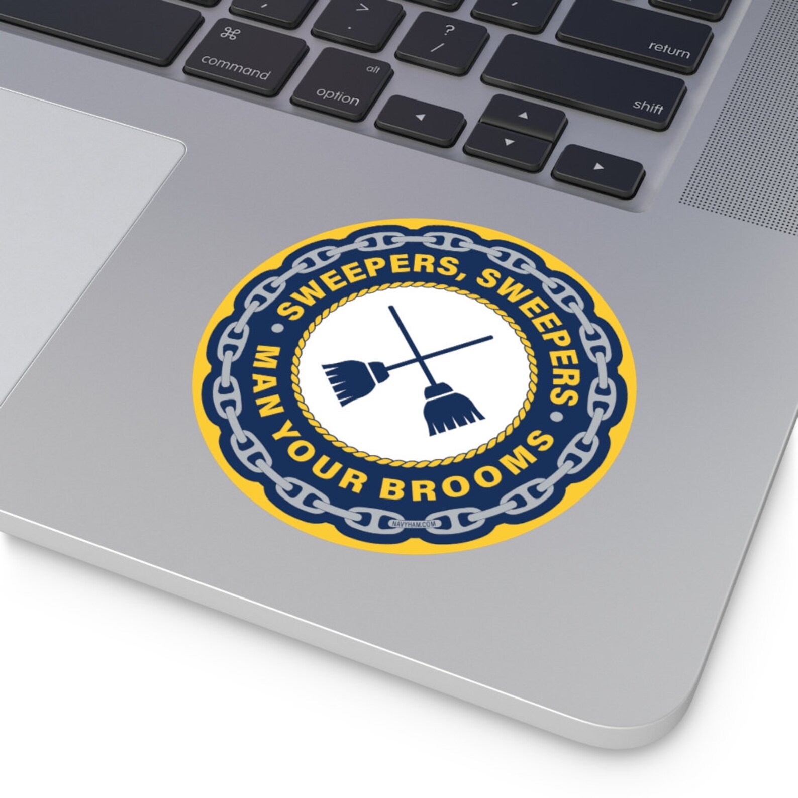 Navy Sweepers Sweepers Man Your Brooms Round Vinyl Stickers - Etsy