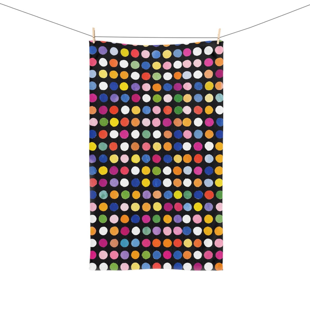 Polka Dotted Hand Towel Colorful Hand Towel Polka Dotted Home Decor ...