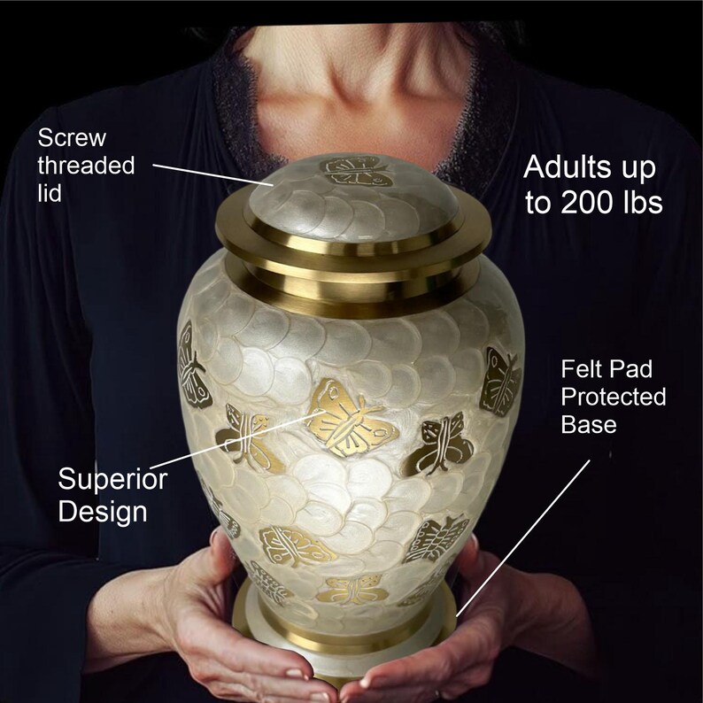 Elegant Urns Solid Brass Golden Matt Finish - Handcrafted Memorial ...