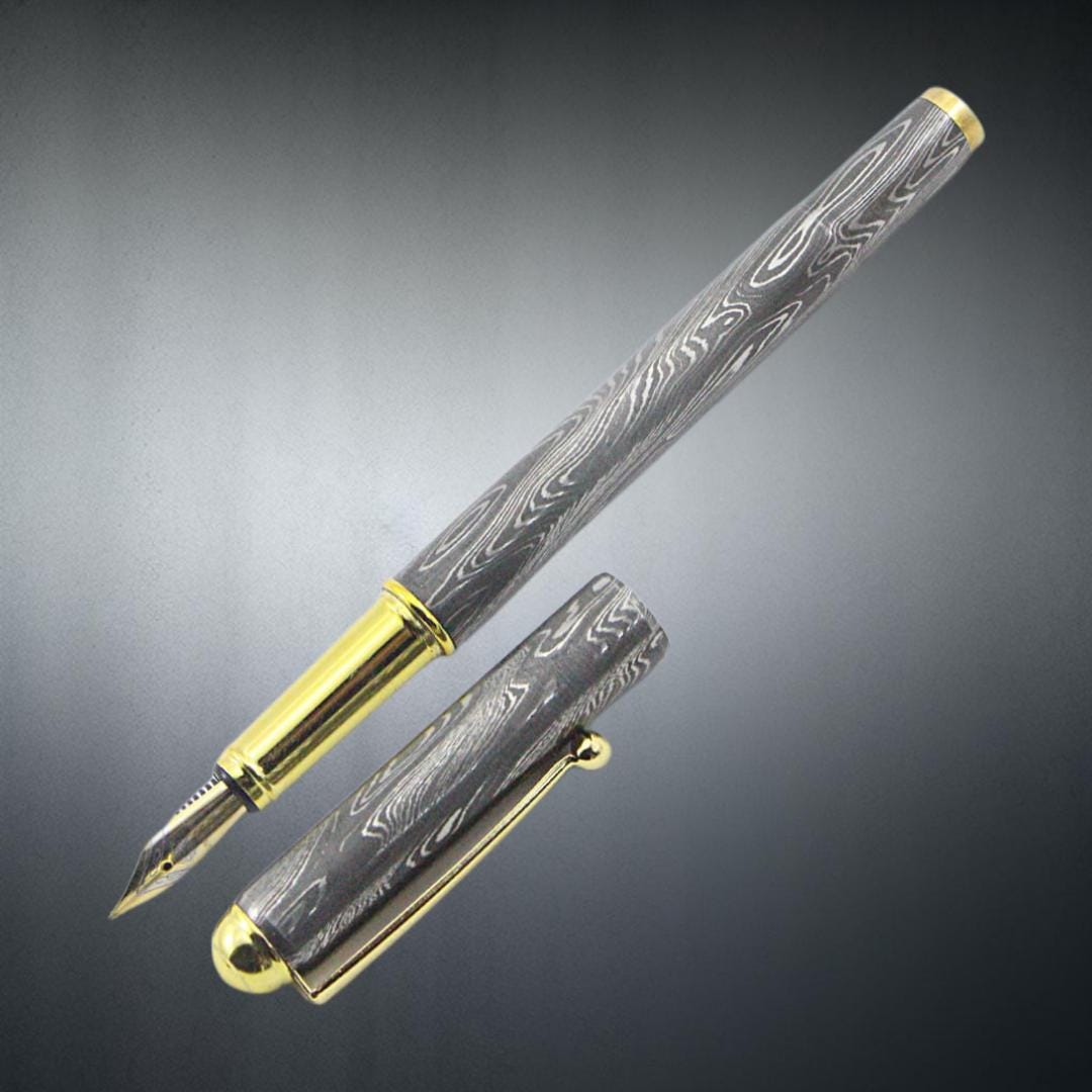 Damascus Pen Hand Forged Damascus Steel Vintage Pen Damascus Steel ...