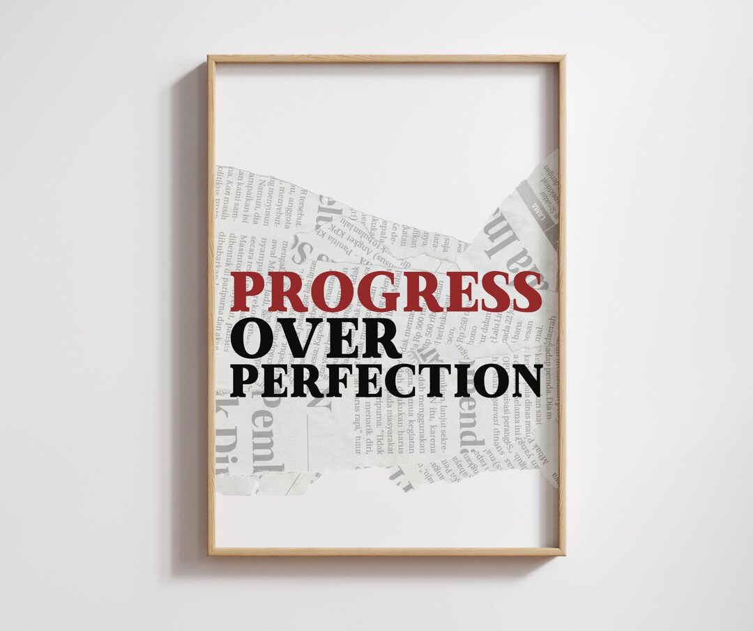 Progress Over Perfection Poster, Wall Art Printable, Positive Mindset ...