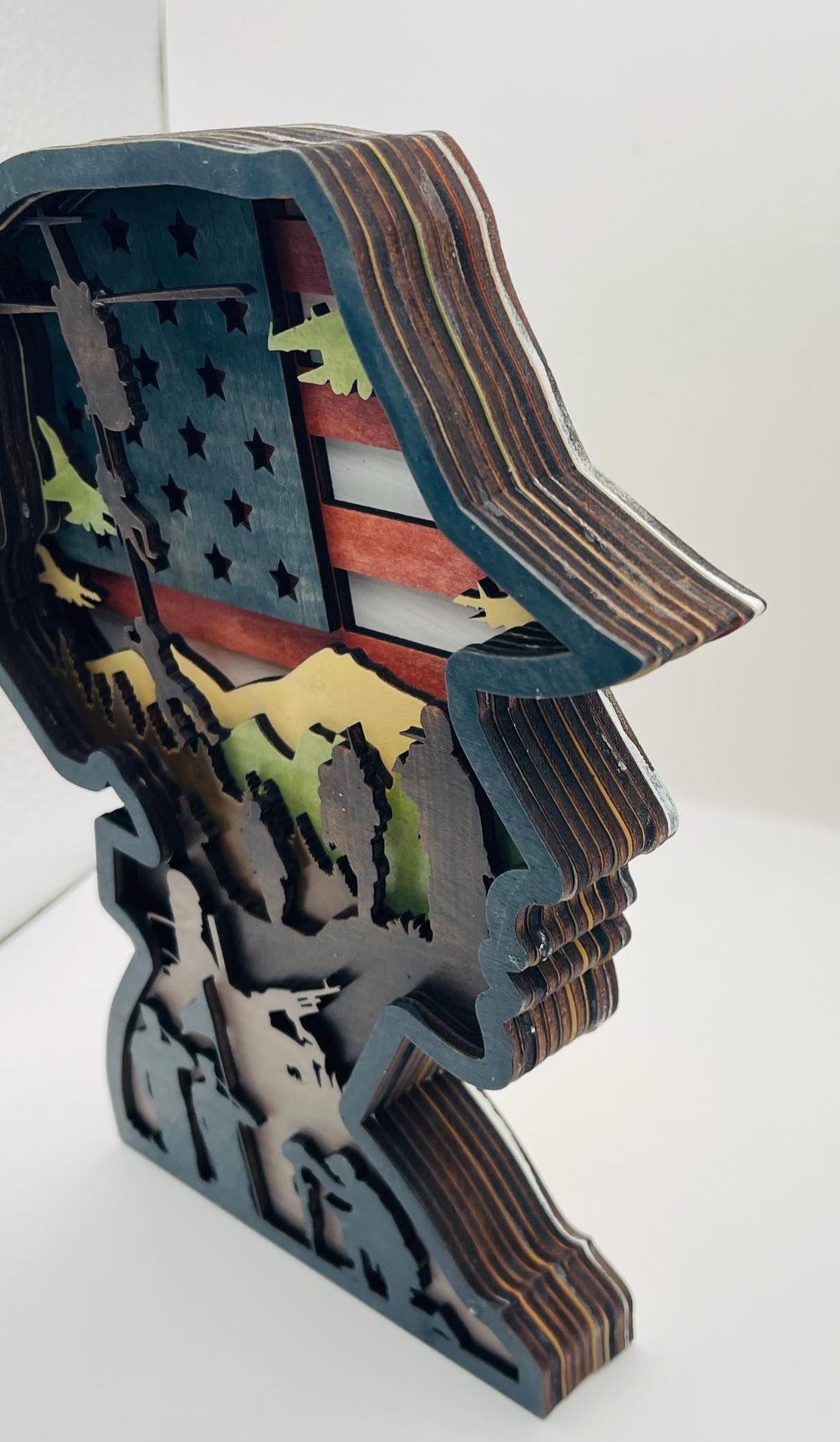 Laser Cut 3D Wood Military Tribute: Fallen Soldier Memorial Art - Etsy