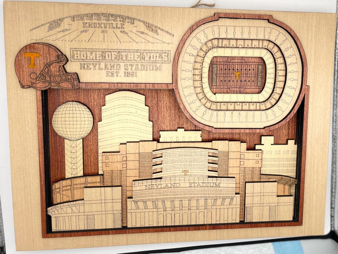 Neyland Stadium Laser Cut Wood Art | 3D Tennessee Volunteers Stadium ...