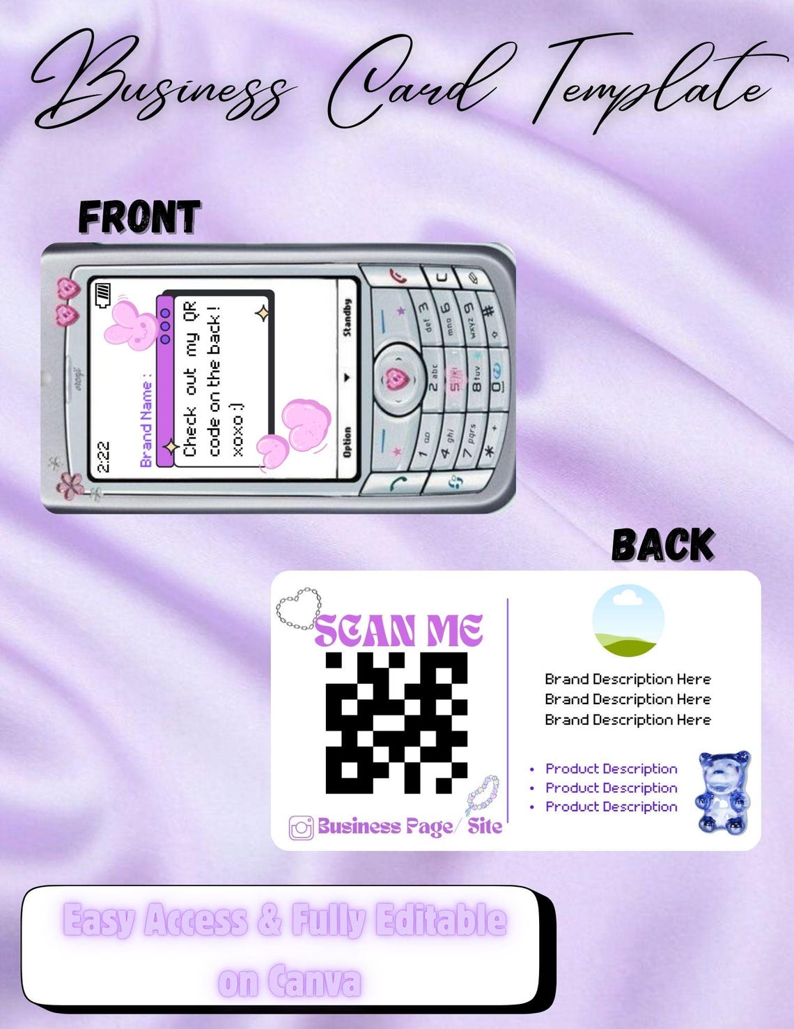 Y2K Themed Business Cards - Etsy