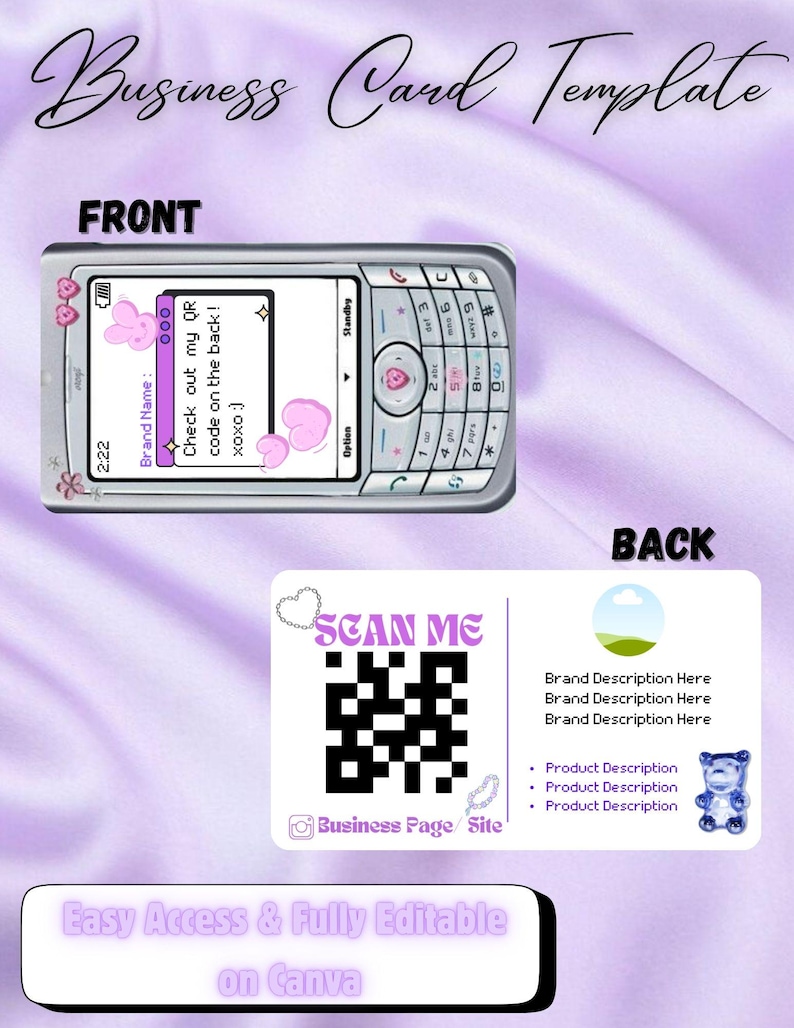 Y2K Themed Business Cards - Etsy