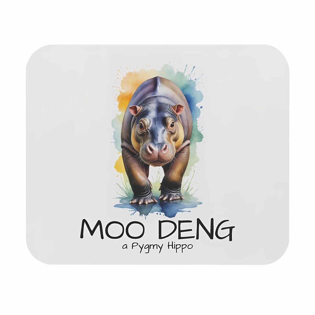 Adorable Pygmy Hippo Mouse Pad, Cute Desk Accessory for Animal Lovers ...