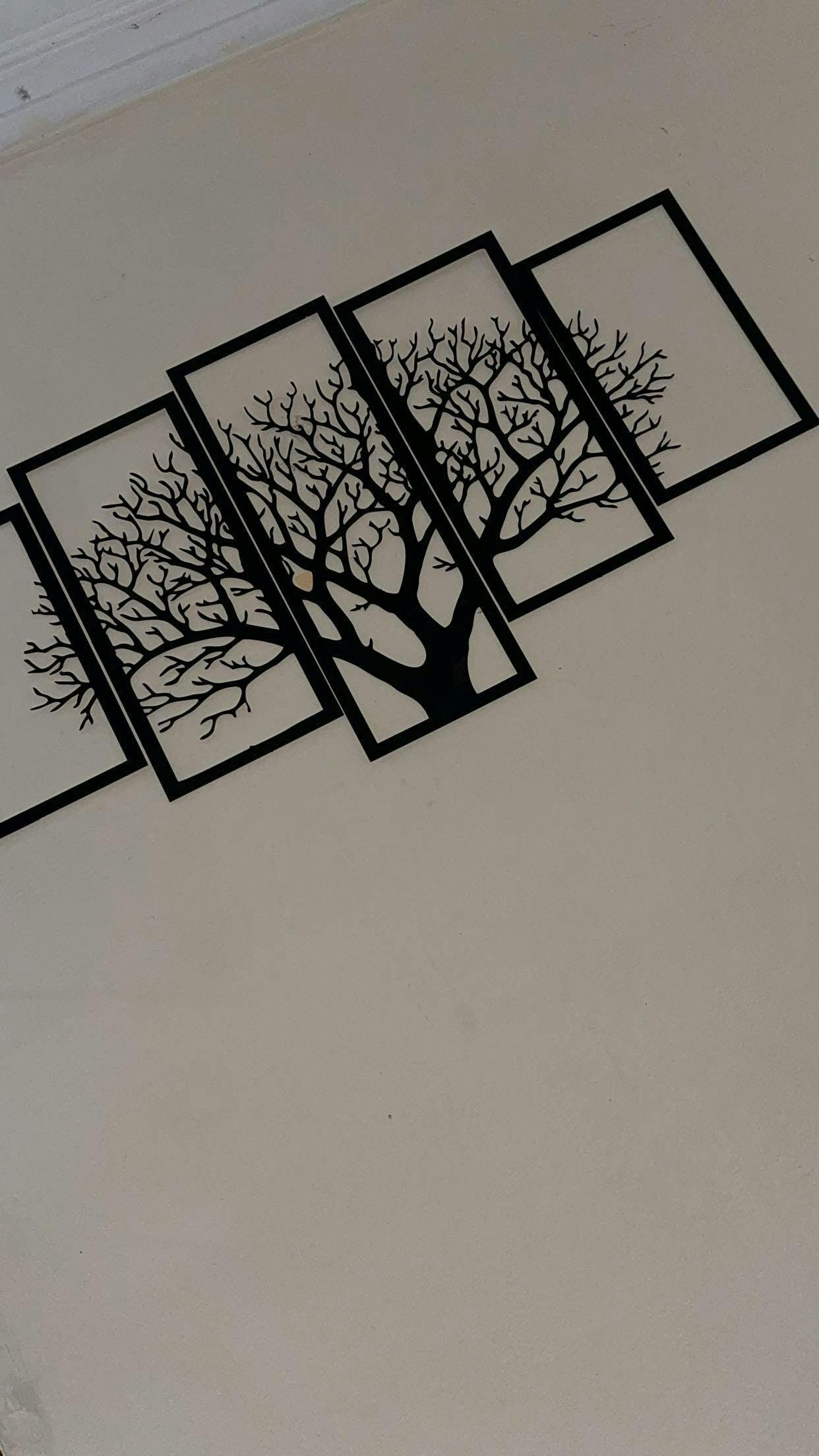 Stunning 3D Tree Wall Art: Five-frame Masterpiece for Your Decor - Etsy