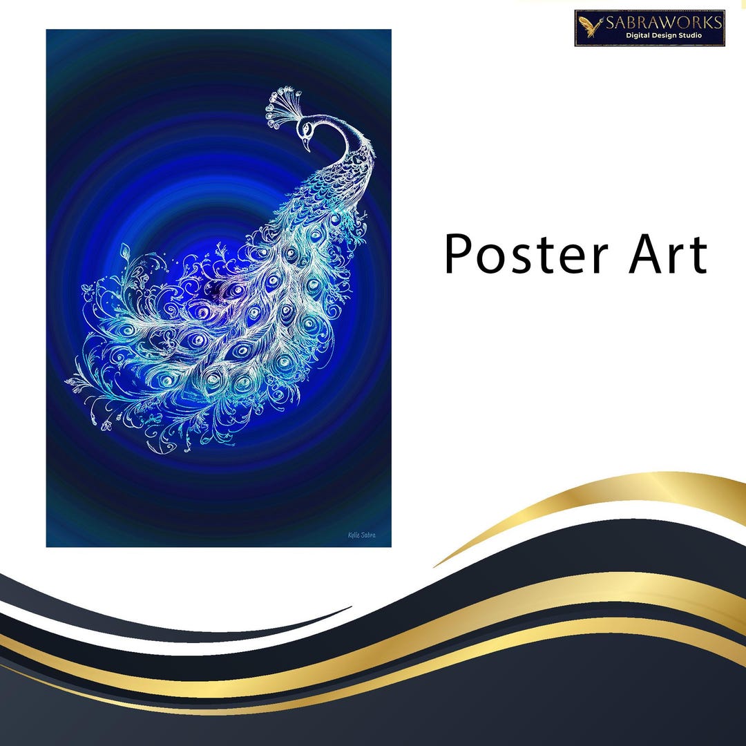 Peacock Poster Art - Contemporary Art for Colorful Interiors - Etsy