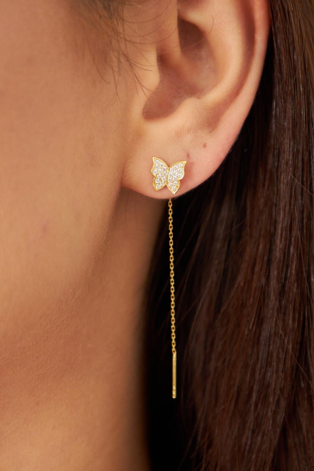 Butterfly Earing and Bracelet, Minimalist Jewelry, Handmade Silver Gold ...