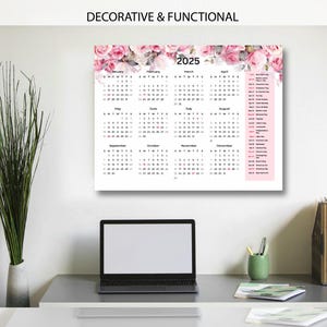 2025 Year Calendar Printable Landscape, Minimalist Calendar, Yearly ...