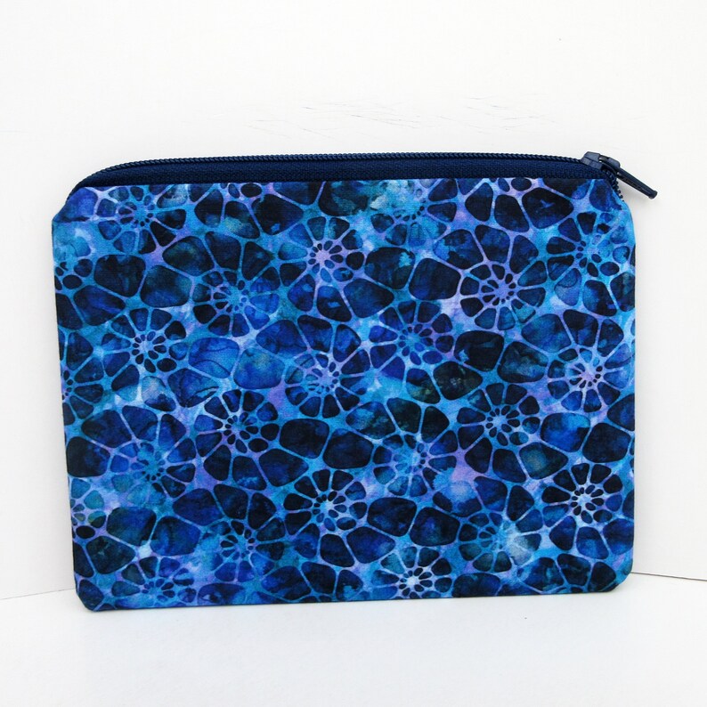 Small Zippered Pouch Bag Blue Ocean Nautilus Change Bag - Etsy