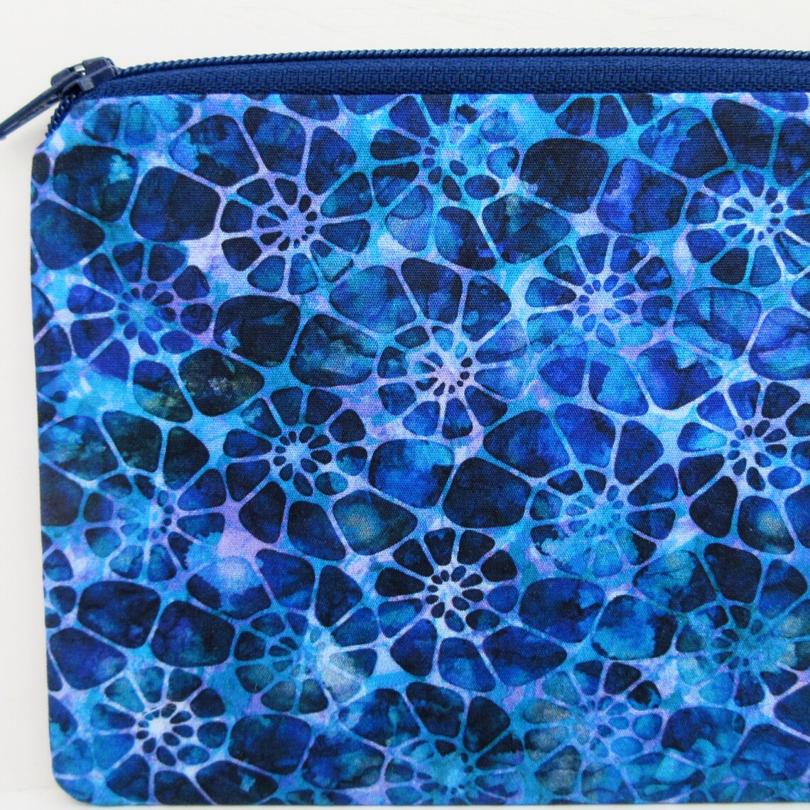 Small Zippered Pouch Bag Blue Ocean Nautilus Change Bag - Etsy