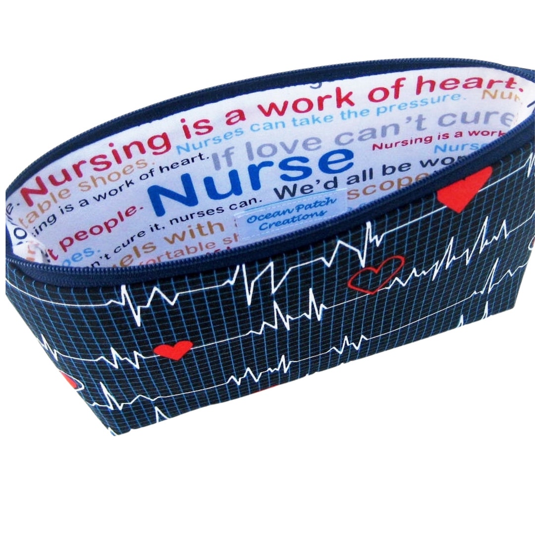 Nurse Zipper Pouch: EKG Heart Monitor Print, RN Gift - Etsy