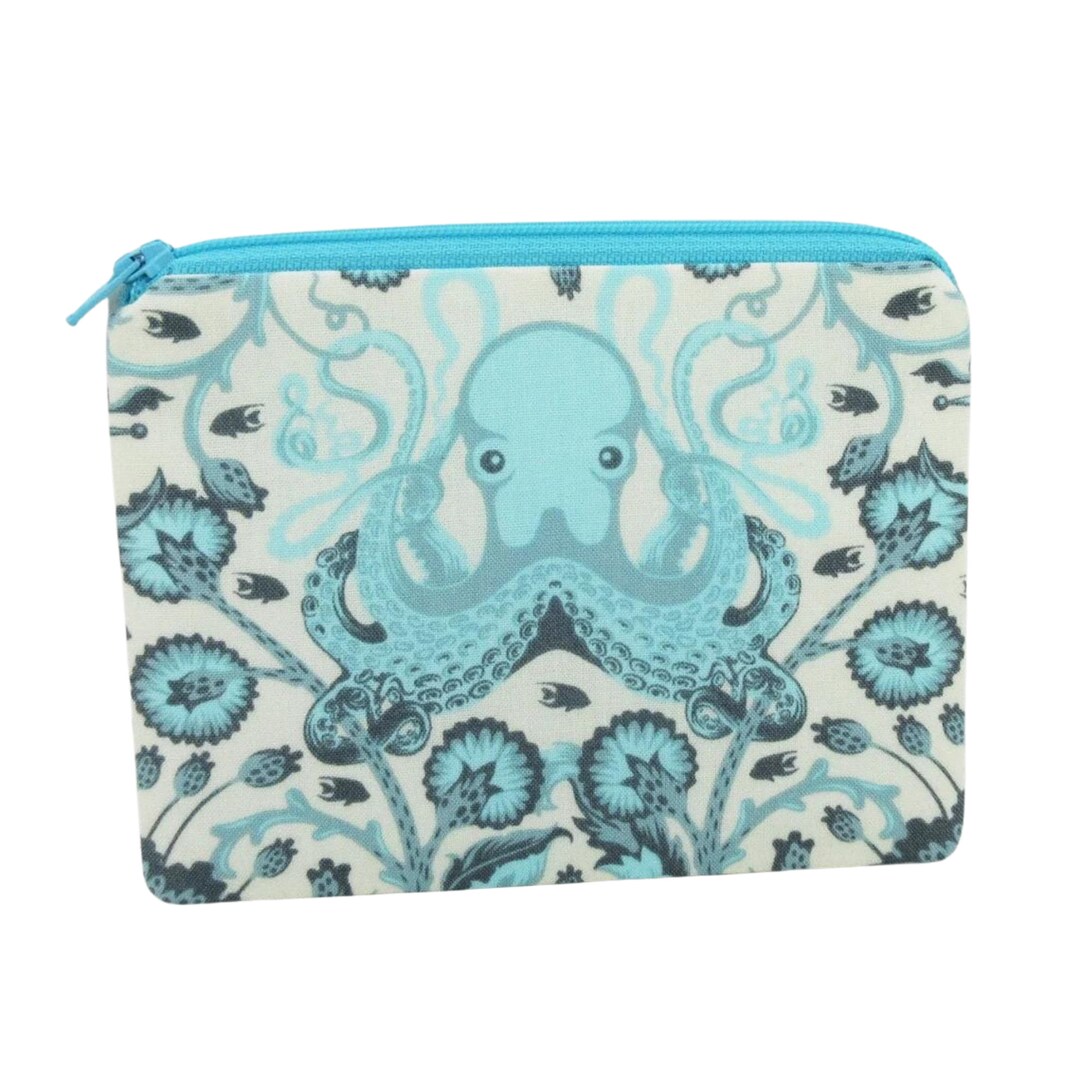 Tula Pink Bag, Octopus Garden, Small Zipper Pouch or Coin Purse - Etsy