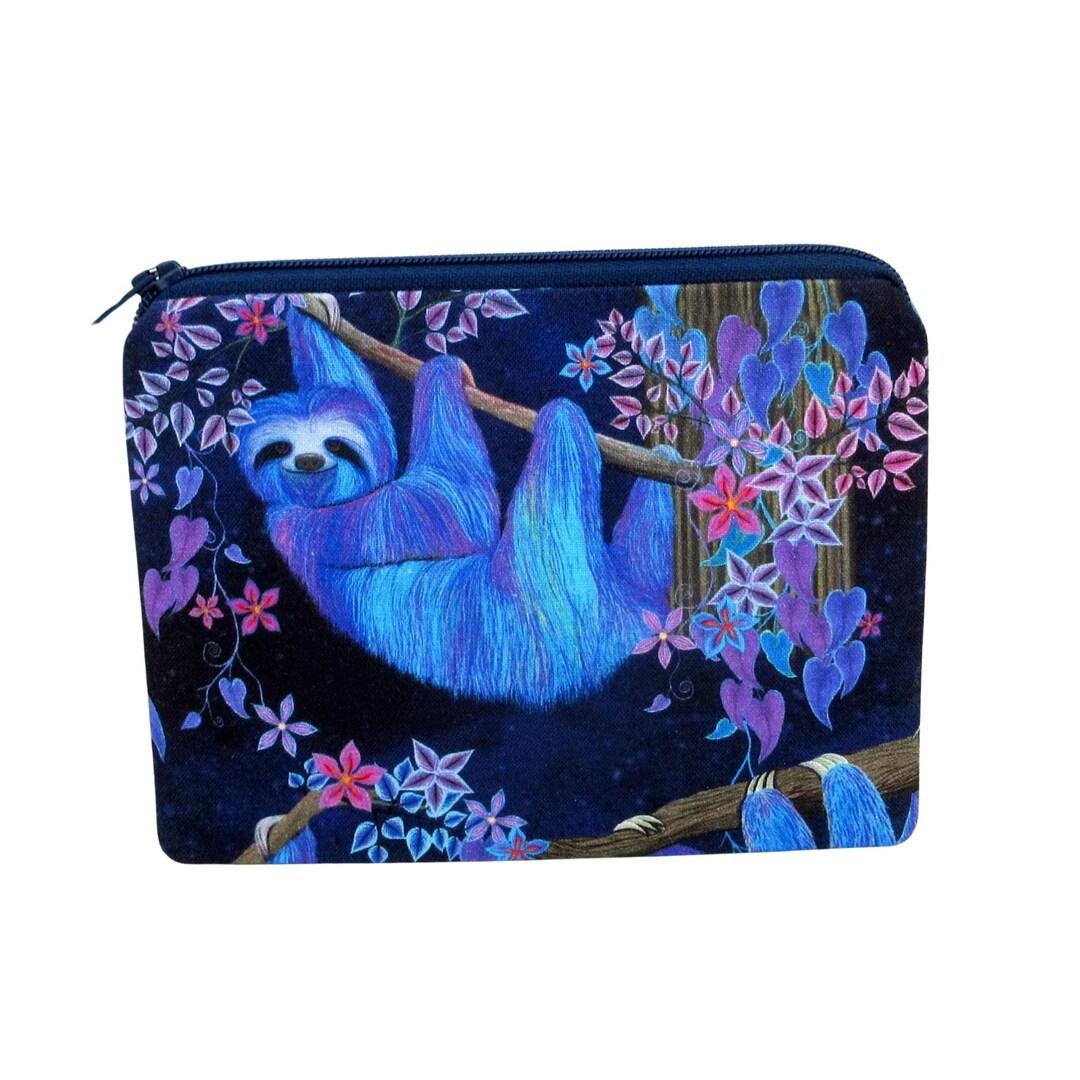 Sloth Zippered Pouch, Moonlit Glow Tree Sloth Bag - Etsy