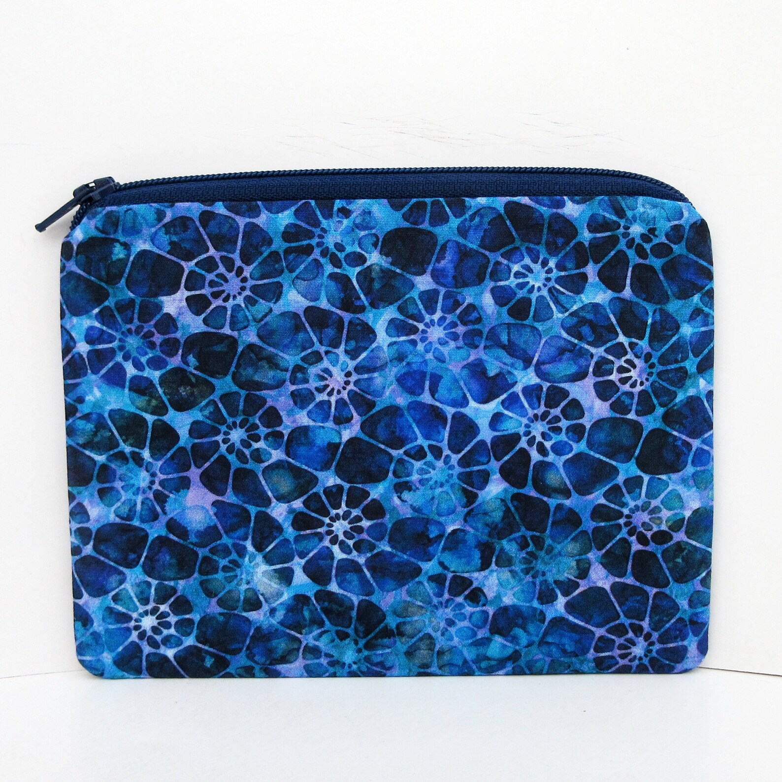 Small Zippered Pouch Bag Blue Ocean Nautilus Change Bag - Etsy