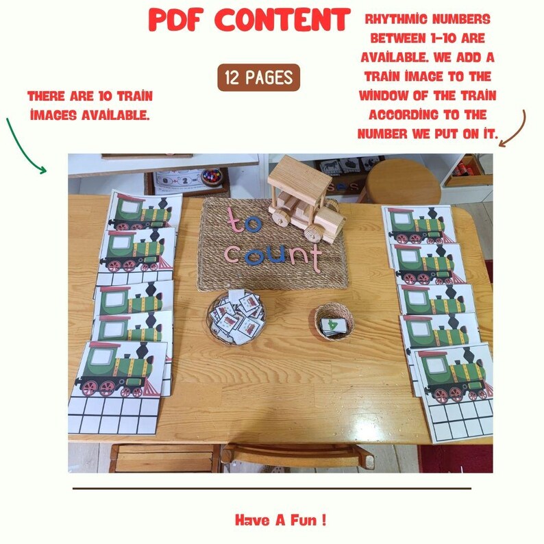 Montessori Counting Train for Kids | Printable PDF With 10 Boxes for ...