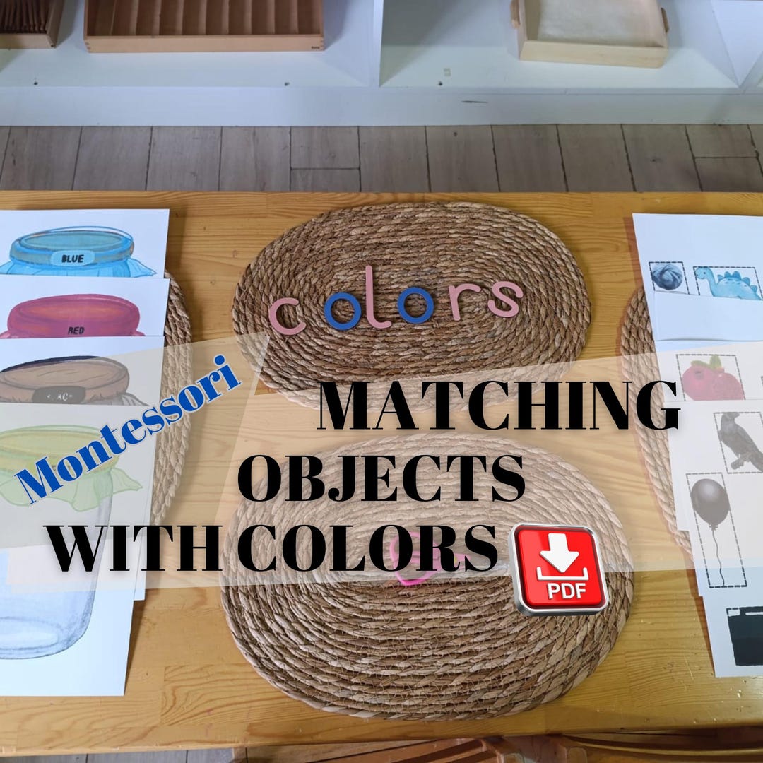 Montessori Color Matching Printable PDF - 4 Color Jars & Objects for ...