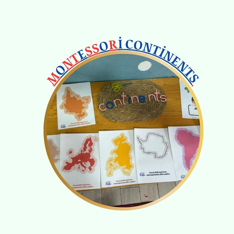 Montessori Continents Pin Punch Activity – 7 Continents With Color Code ...