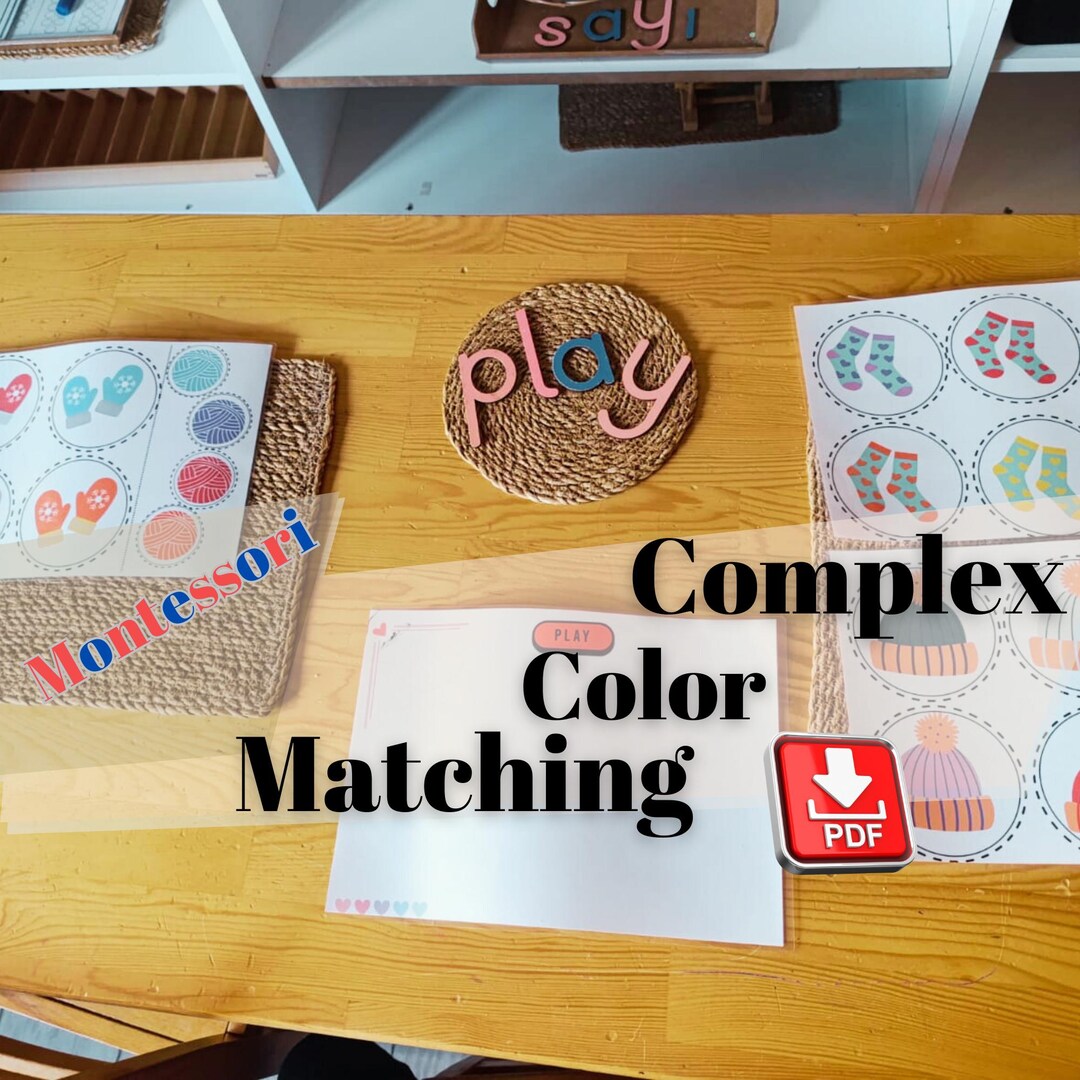Montessori Color Matching Activity for Kids | Scarf, Hat, and Sock Cut ...