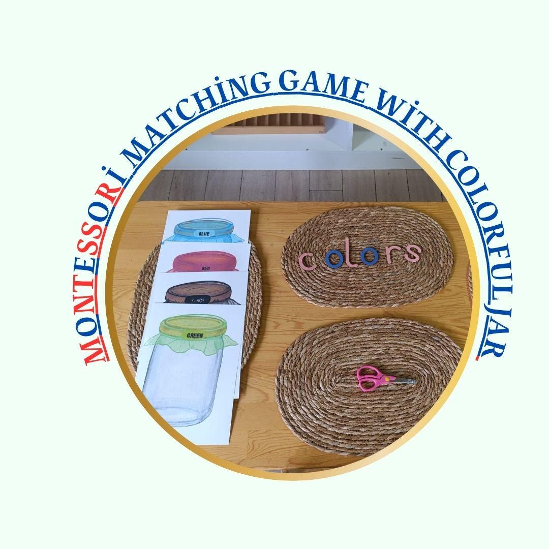 Montessori Color Matching Printable PDF - 4 Color Jars & Objects for ...