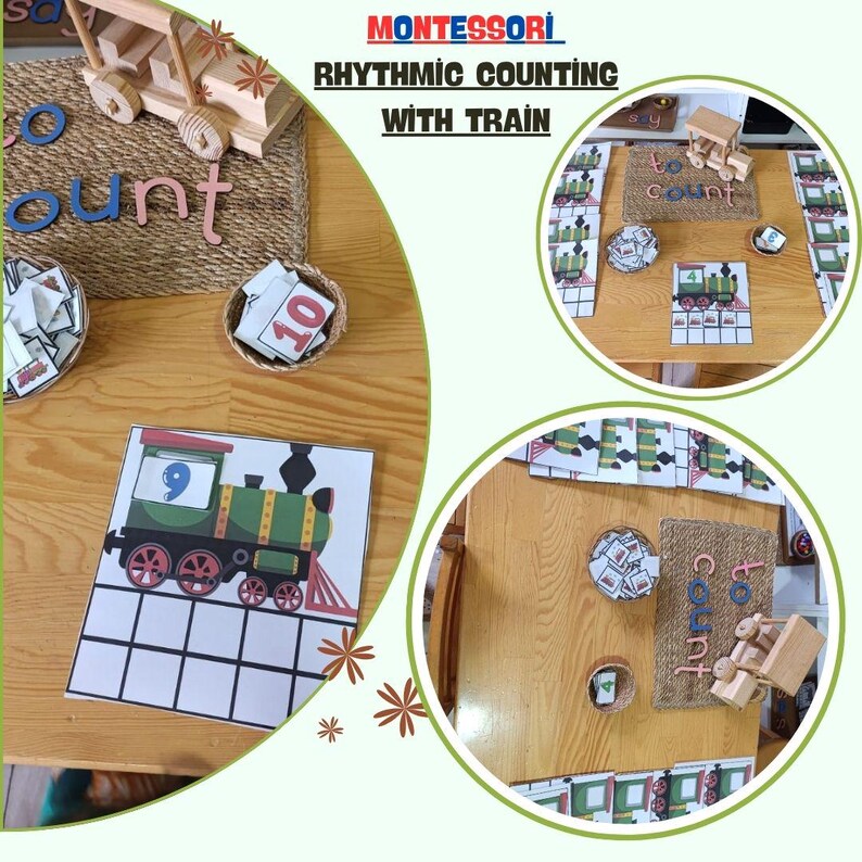 Montessori Counting Train for Kids | Printable PDF With 10 Boxes for ...