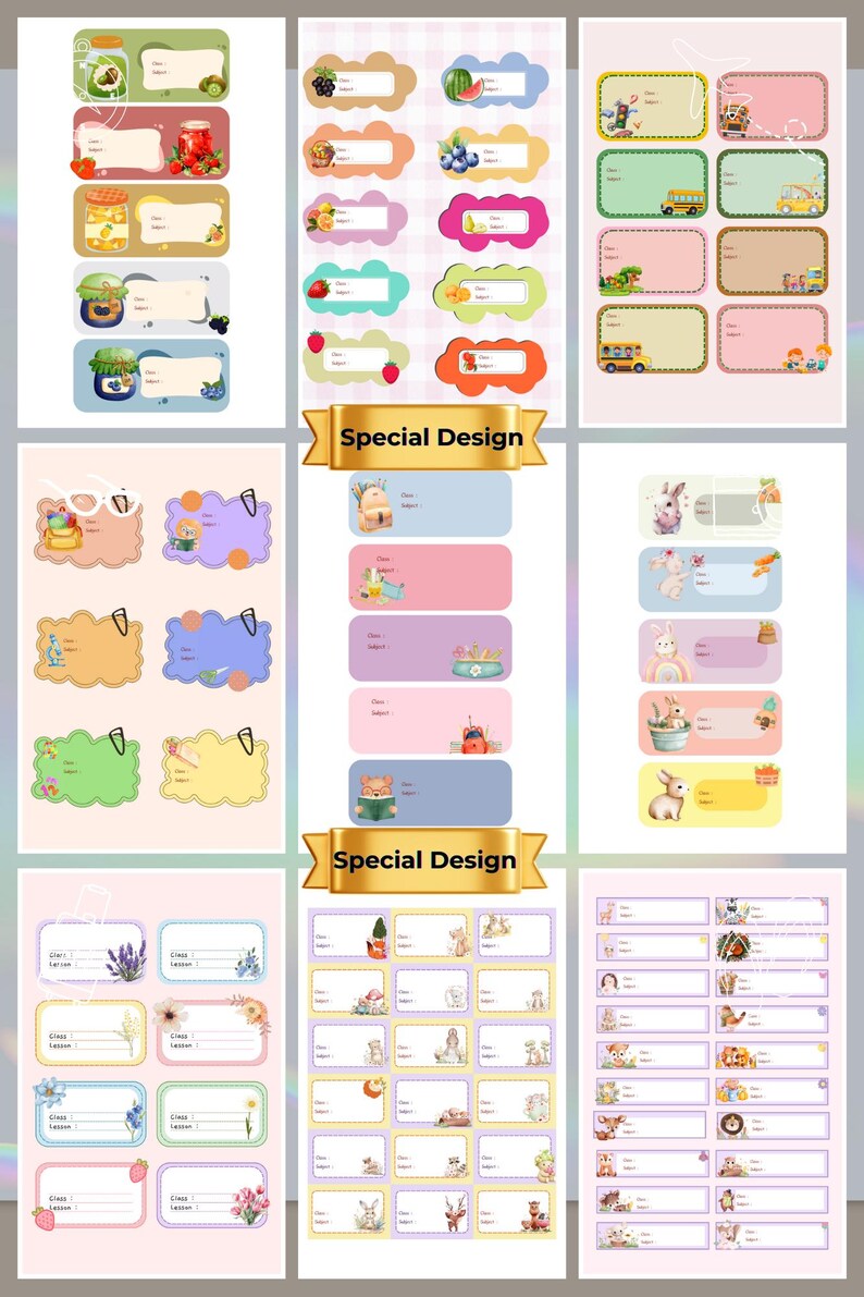 Montessori Label Set | Cabinet Labels | Book Tags | Pen Labels ...