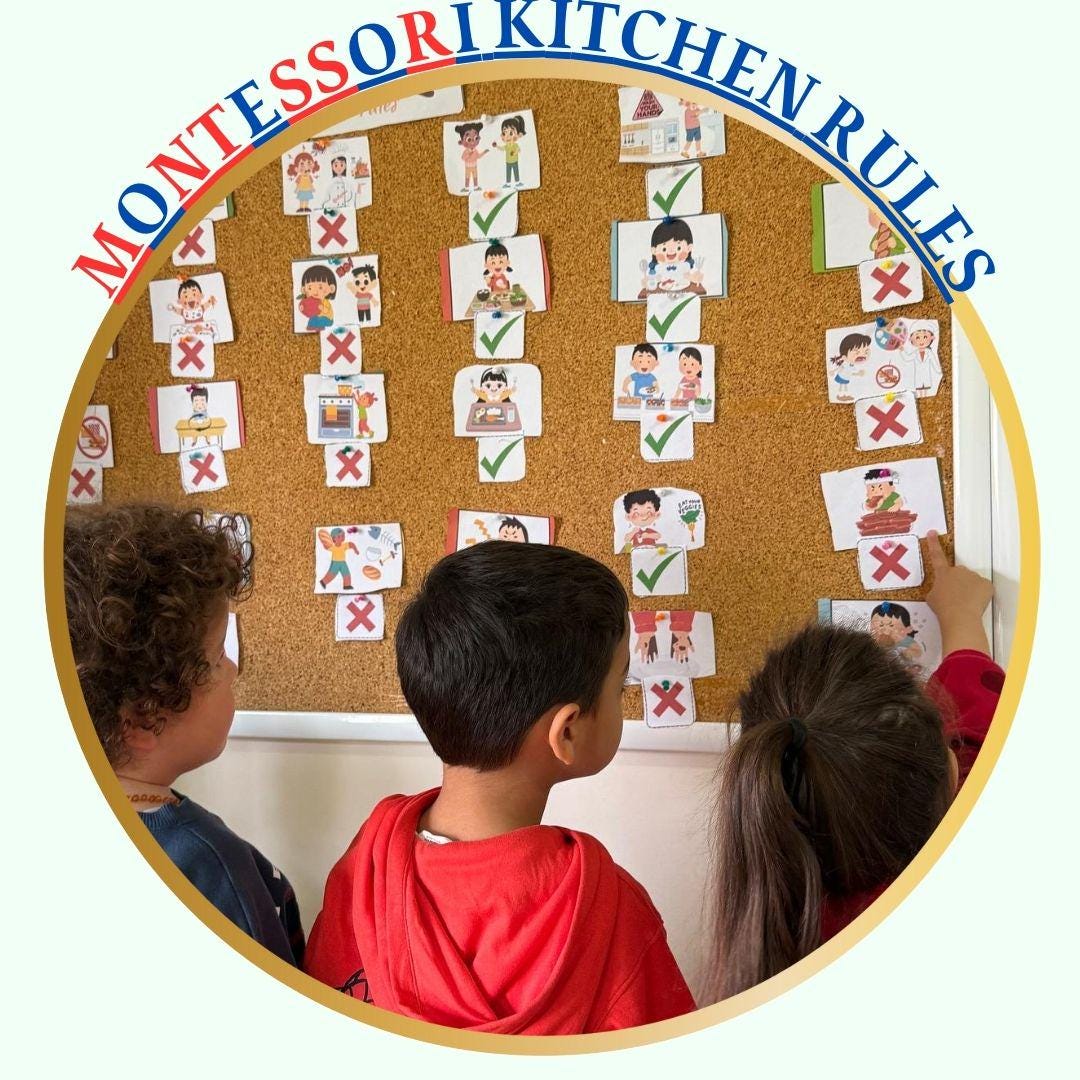 Montessori Kitchen Rules Cards | Kids Behavior Chart | Visual Learning ...