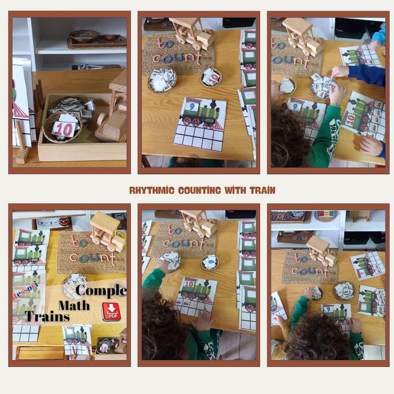 Montessori Counting Train for Kids | Printable PDF With 10 Boxes for ...