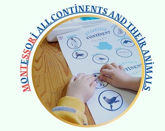 Montessori Continent Animal Matching Worksheets | Cosmic Education ...