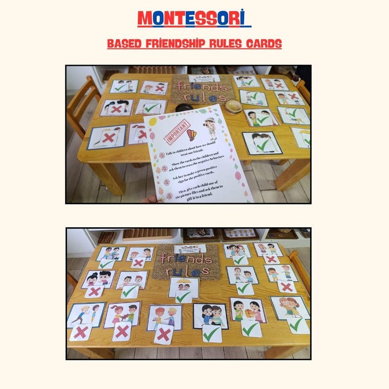 Printable Friendship Rules Cards | Social Skills Activity | Montessori ...
