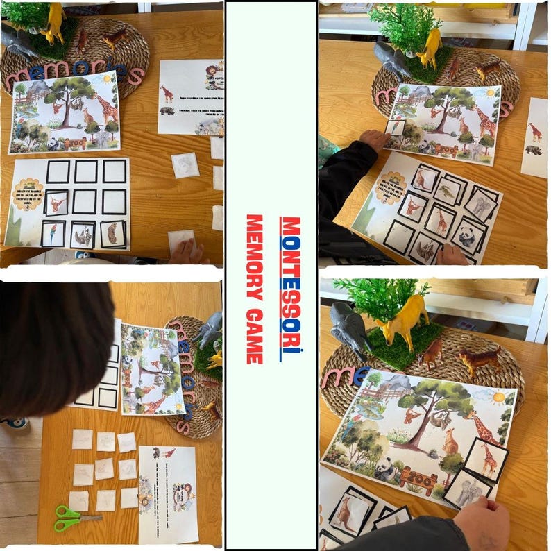 Montessori Memory Game for Kids | Animal Card Matching | Memory ...