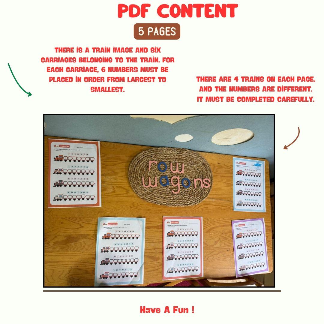 Train Number Sequencing Activity Printable – Large to Small Order, Math ...