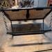 Handcrafted Industrial Chain-leg Coffee Table With Rustic Wood Inserts ...