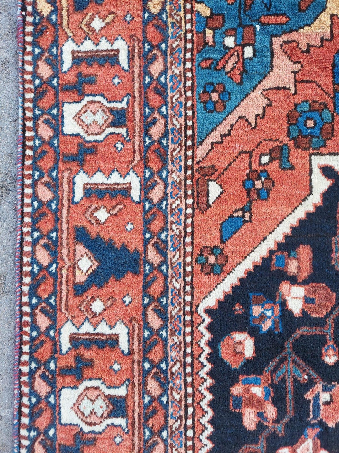 Navy 6x10 Heriz Rug, Persian Rug 6x10, Serapi Rug, Oriental Rug 6x10 ...