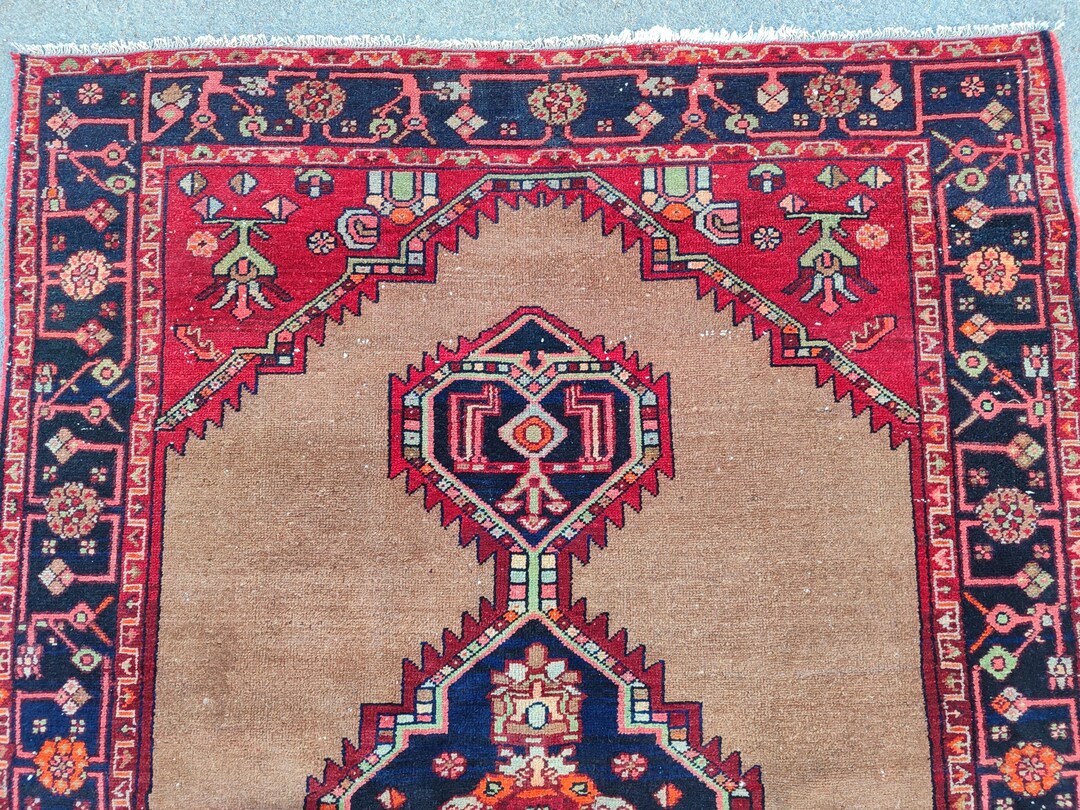 Antique 5x7 Persian Rug, Malayer Rug 5x7 Vintage, Heriz Rug 5x7 Vibrant ...