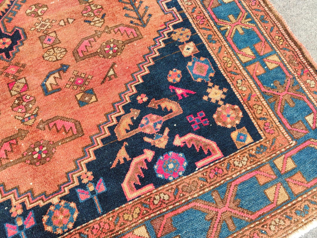 Stunning! 5x7 Antique Rug, Persian Rug 5x7, Heriz Rug 5x7, Navy Rare ...