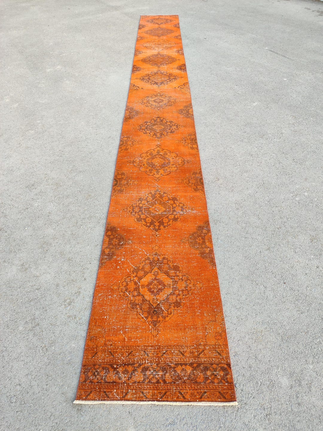 Orange 22' Ft Long Runner for Hallway, Stair Rug Runner, Persian Heriz ...