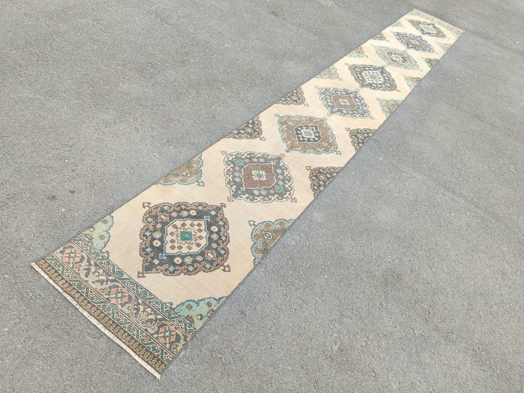 18' Ft Neutral Extra Long Runner, Stair Rug Runner, Persian Heriz ...