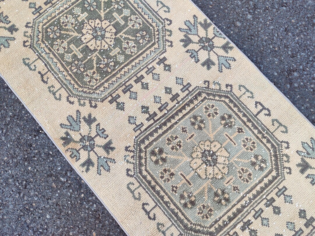 18 Foot Runner Rug Turkish Extra Long, Runner Rug 2x18 Vintage, Oushak ...