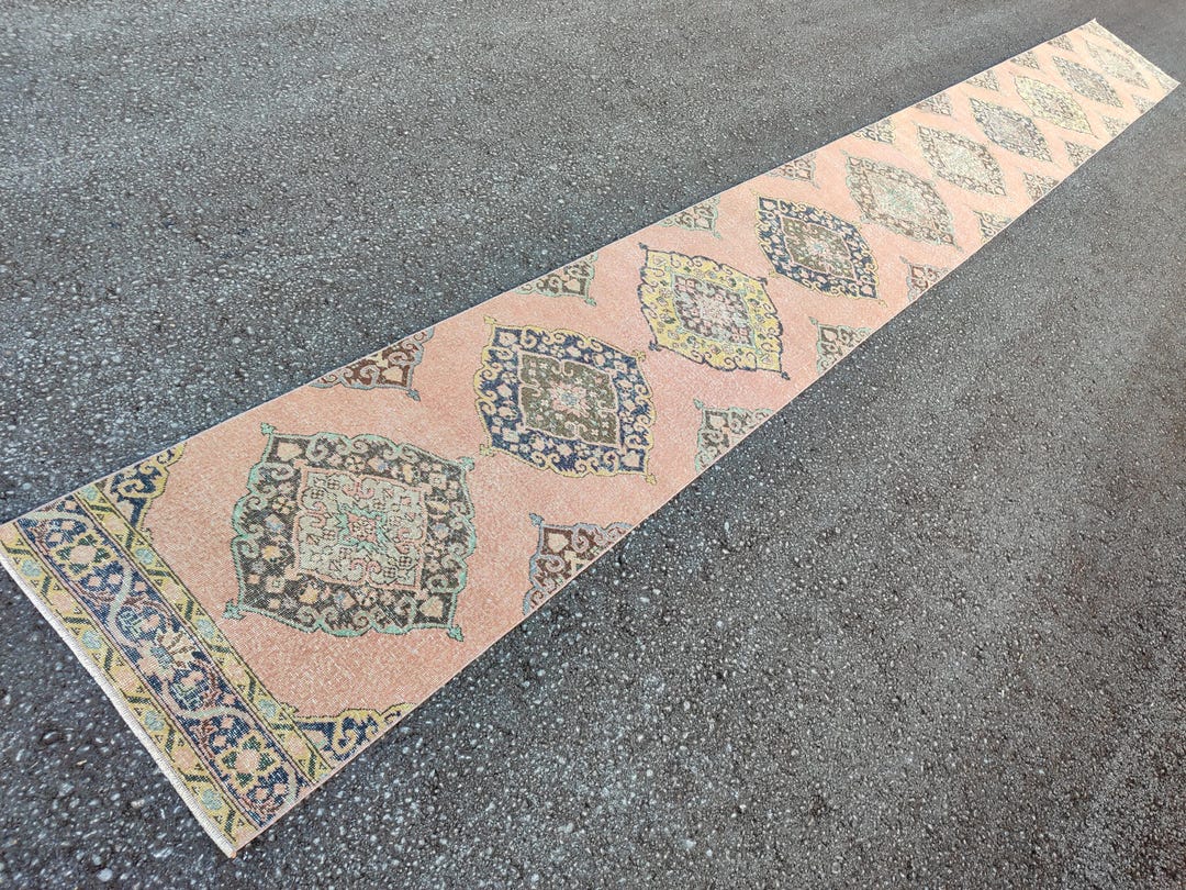 Rare! 24 Feet Long Runner Soft Color, Stair Rug Runner, Runner Rug 2x24 ...
