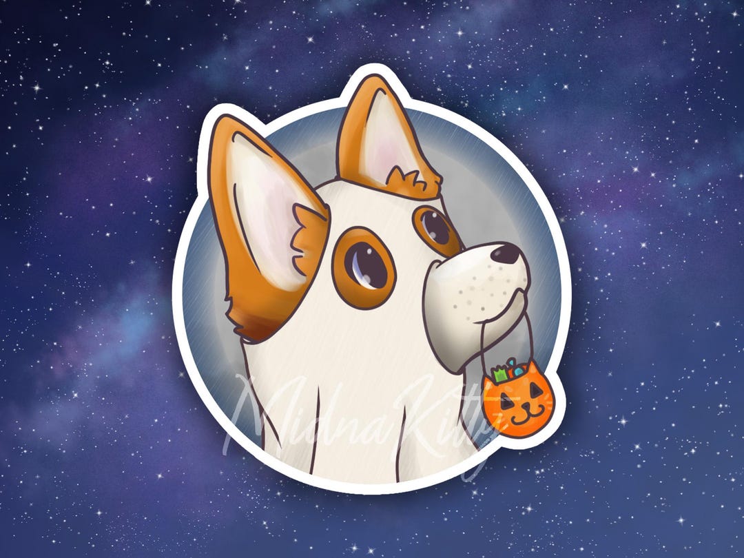 Spooky Corgi Vinyl Sticker | Handcrafted, Laminated, & Easy-peel | Cozy ...