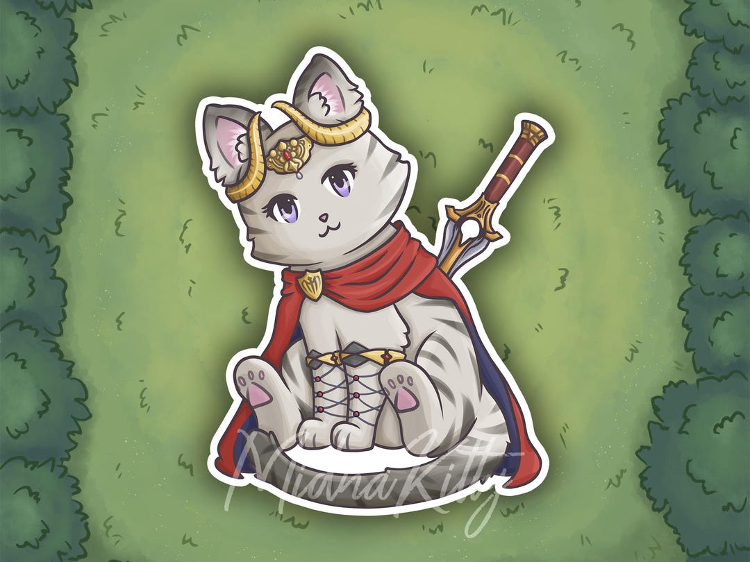 Fire Emblem Cat Vinyl Sticker | Handcrafted, Laminated, & Easy-peel ...