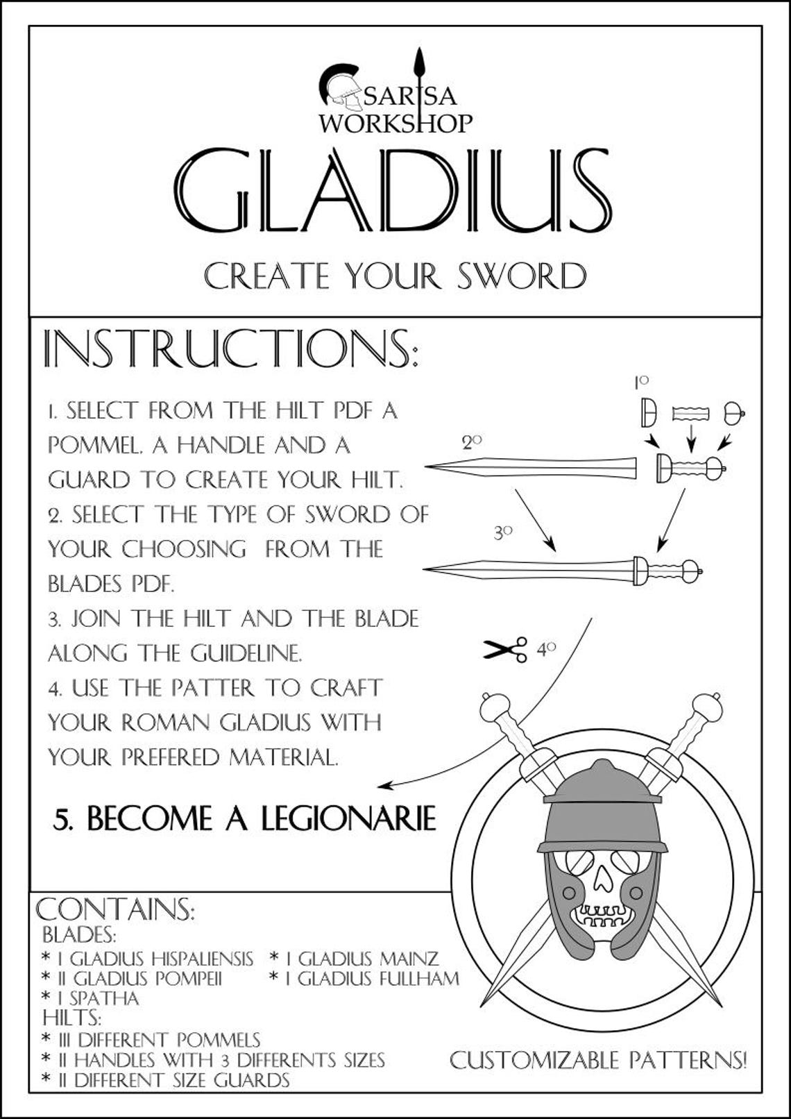 Roman Gladius Sword Pattern Colection - Etsy