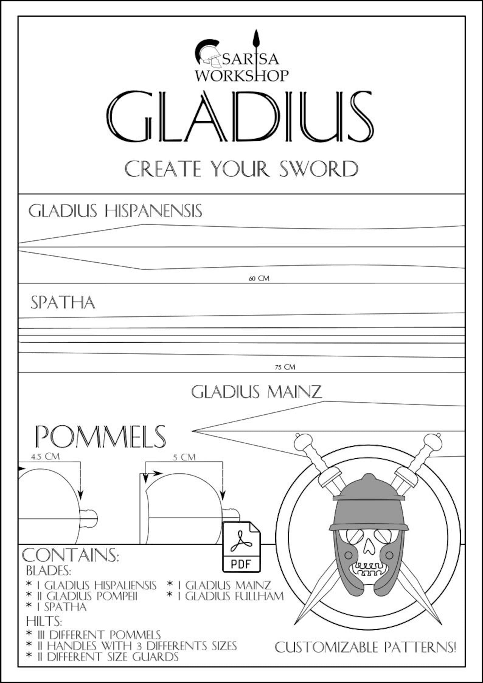 Roman Gladius Sword Pattern Colection - Etsy