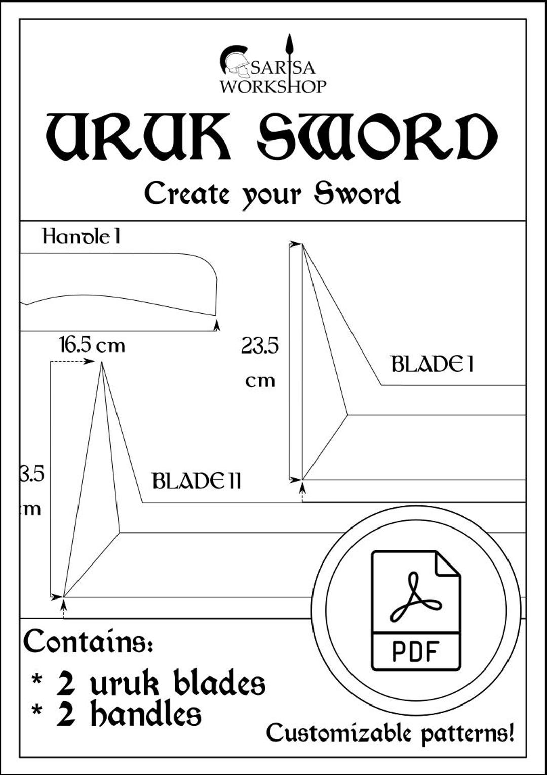 Uruk-hai Sword Pattern - Etsy