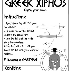 Greek Xiphos Sword Pattern - Etsy