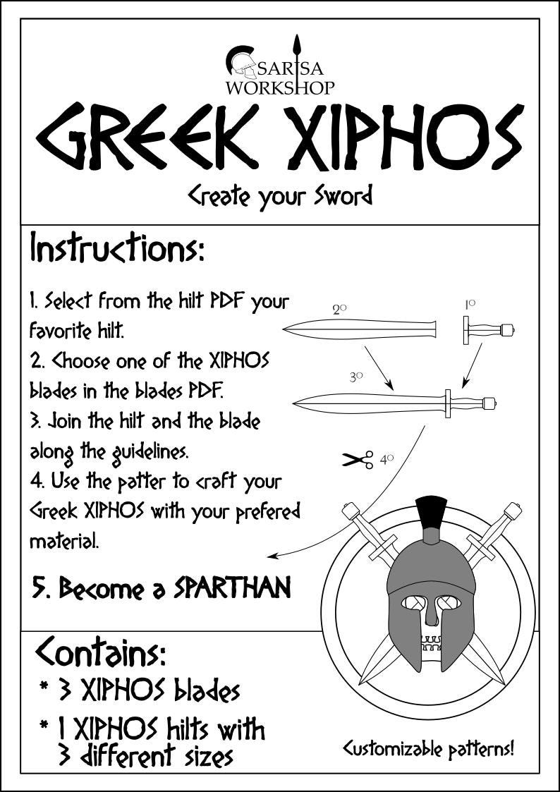Greek Xiphos Sword Pattern - Etsy